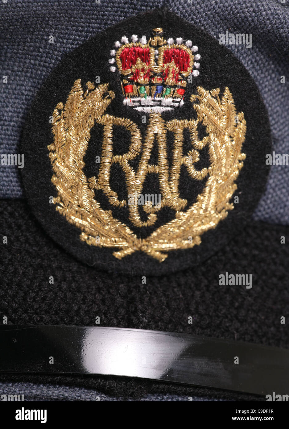 RAF badge on cap Stock Photo - Alamy