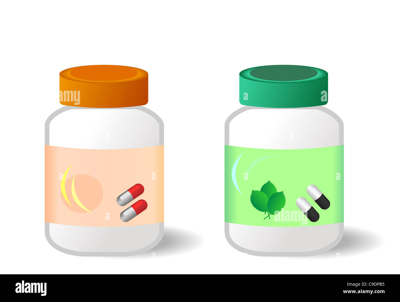 Two bottles with tablets are isolated on white background. Vector Stock ...