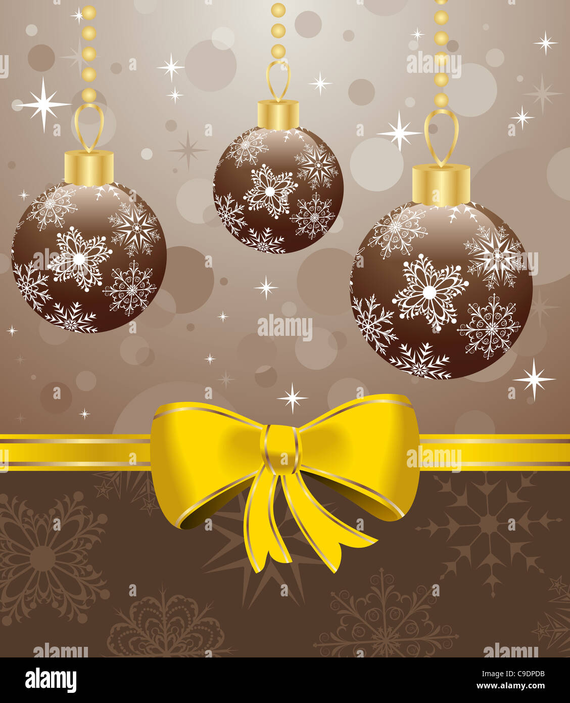 Illustration Christmas card or background with set balls - vector Stock ...