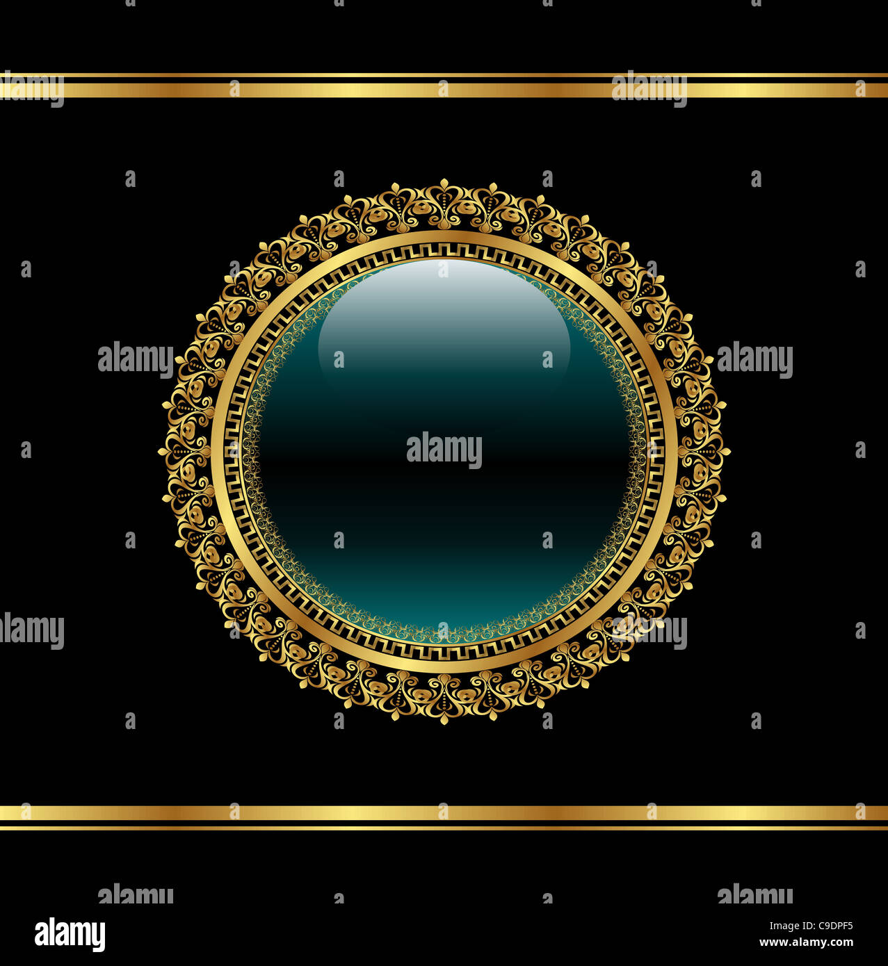 Illustration golden ornamental medallion for design - vector Stock ...