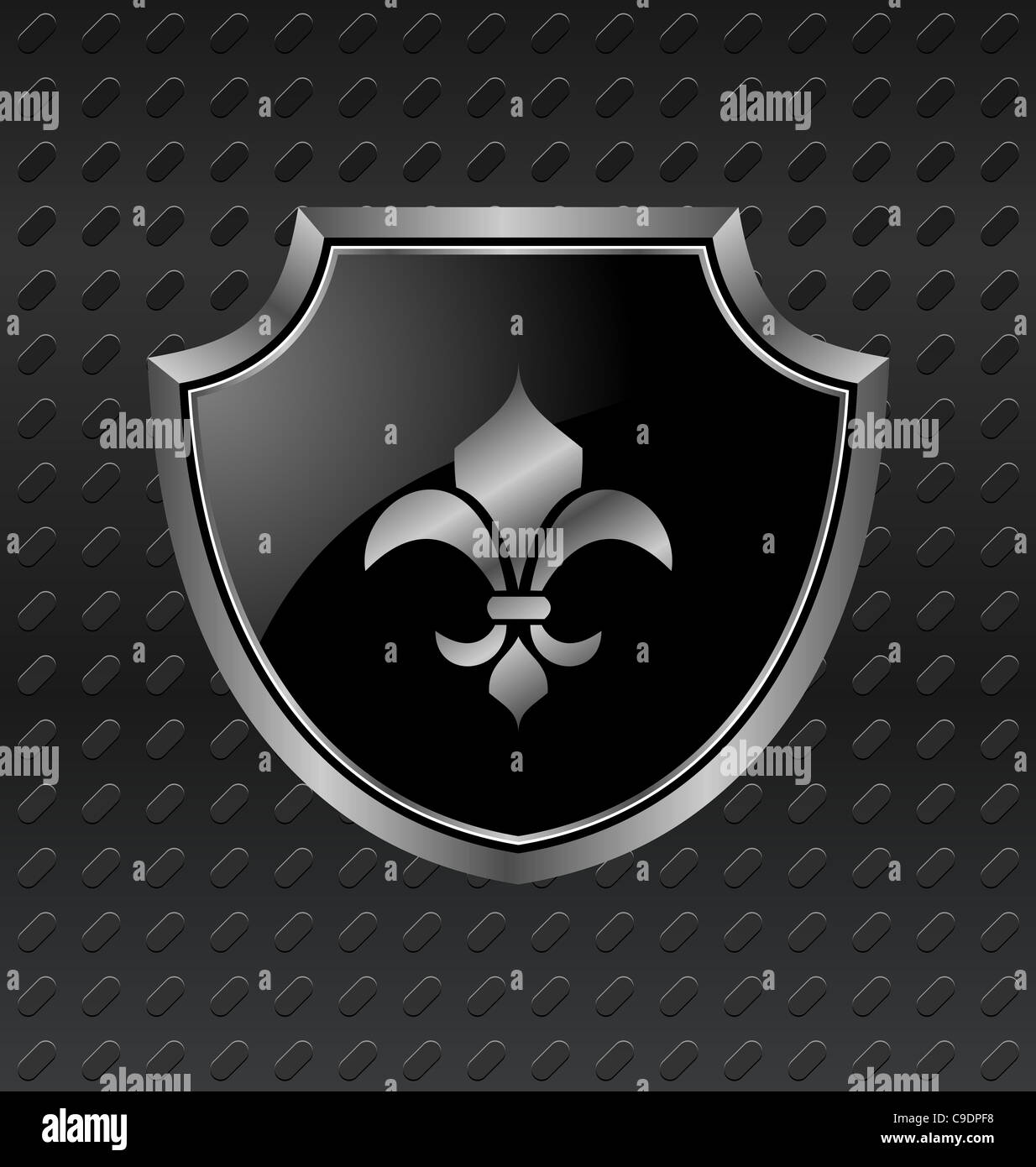 Illustration heraldic shield on titanium background - vector Stock ...