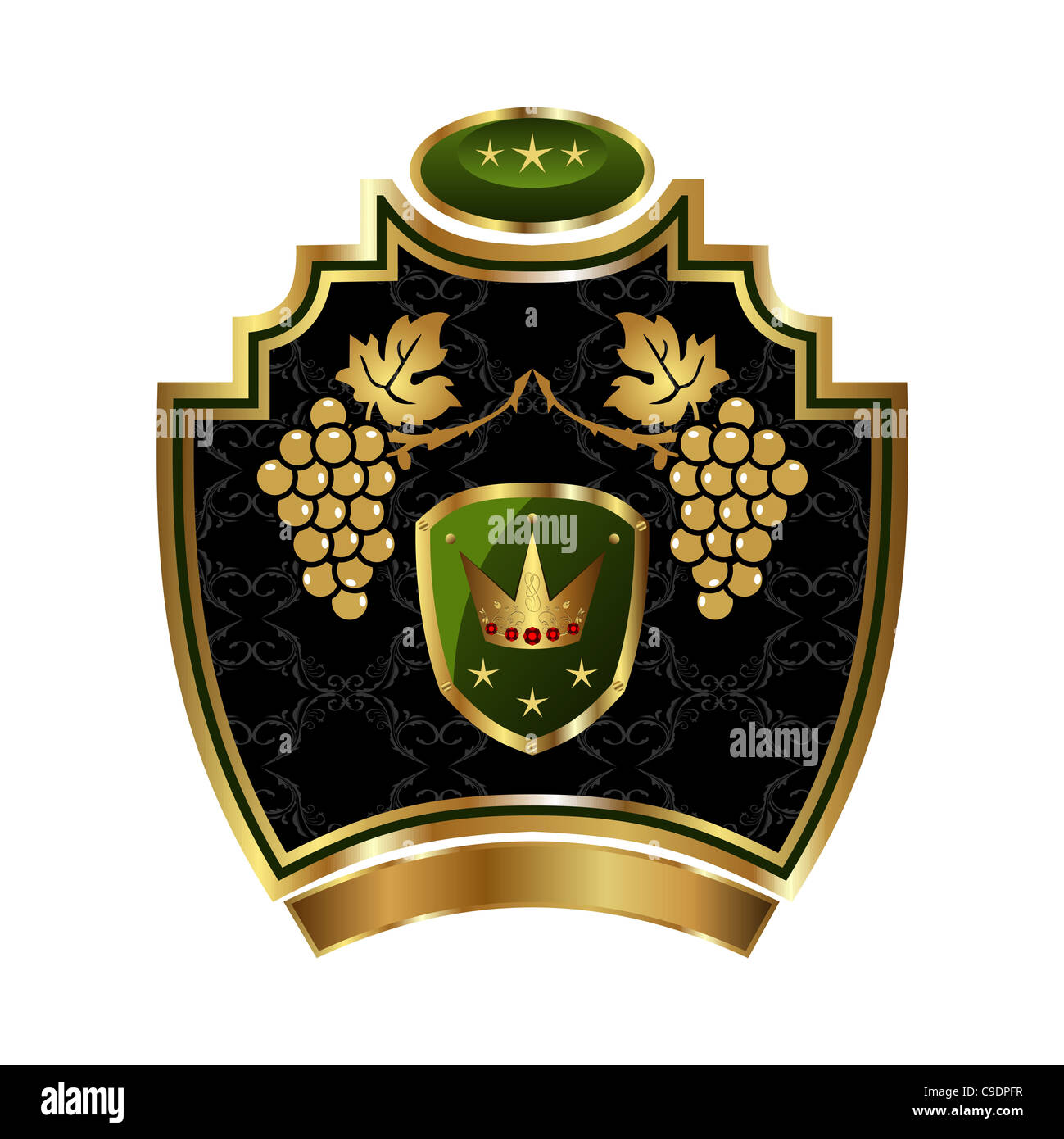 Black shield gold border Cut Out Stock Images & Pictures - Alamy