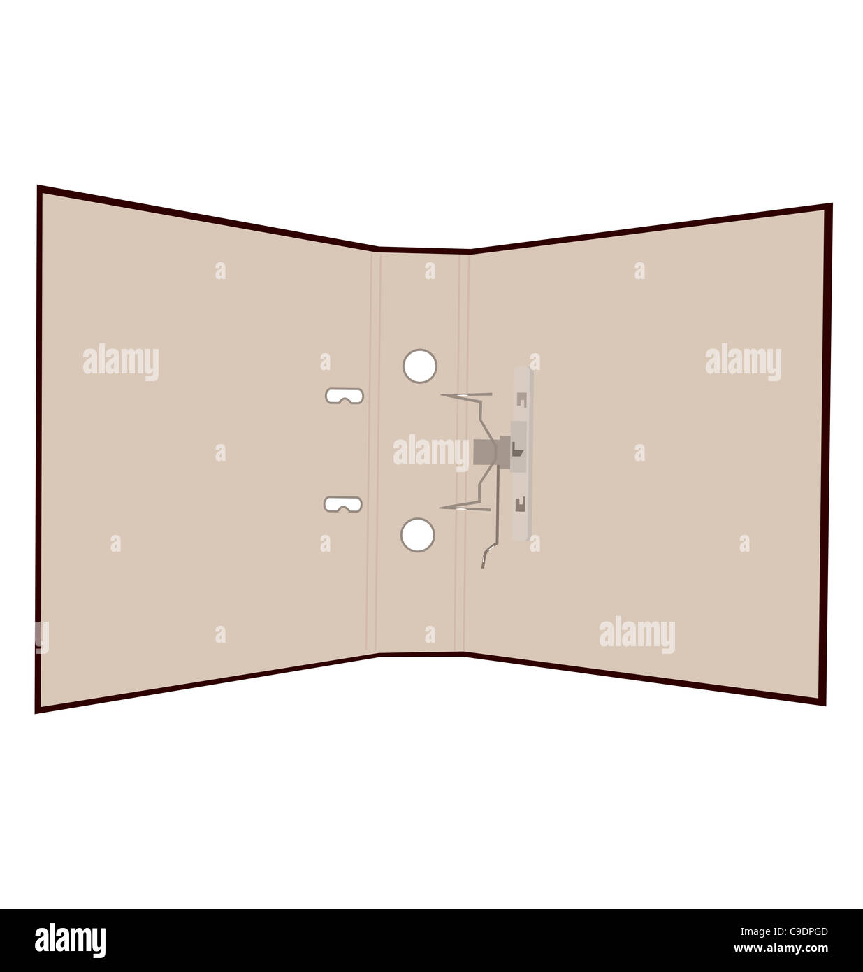 Realistic illustration of open folder isolated on white background ...