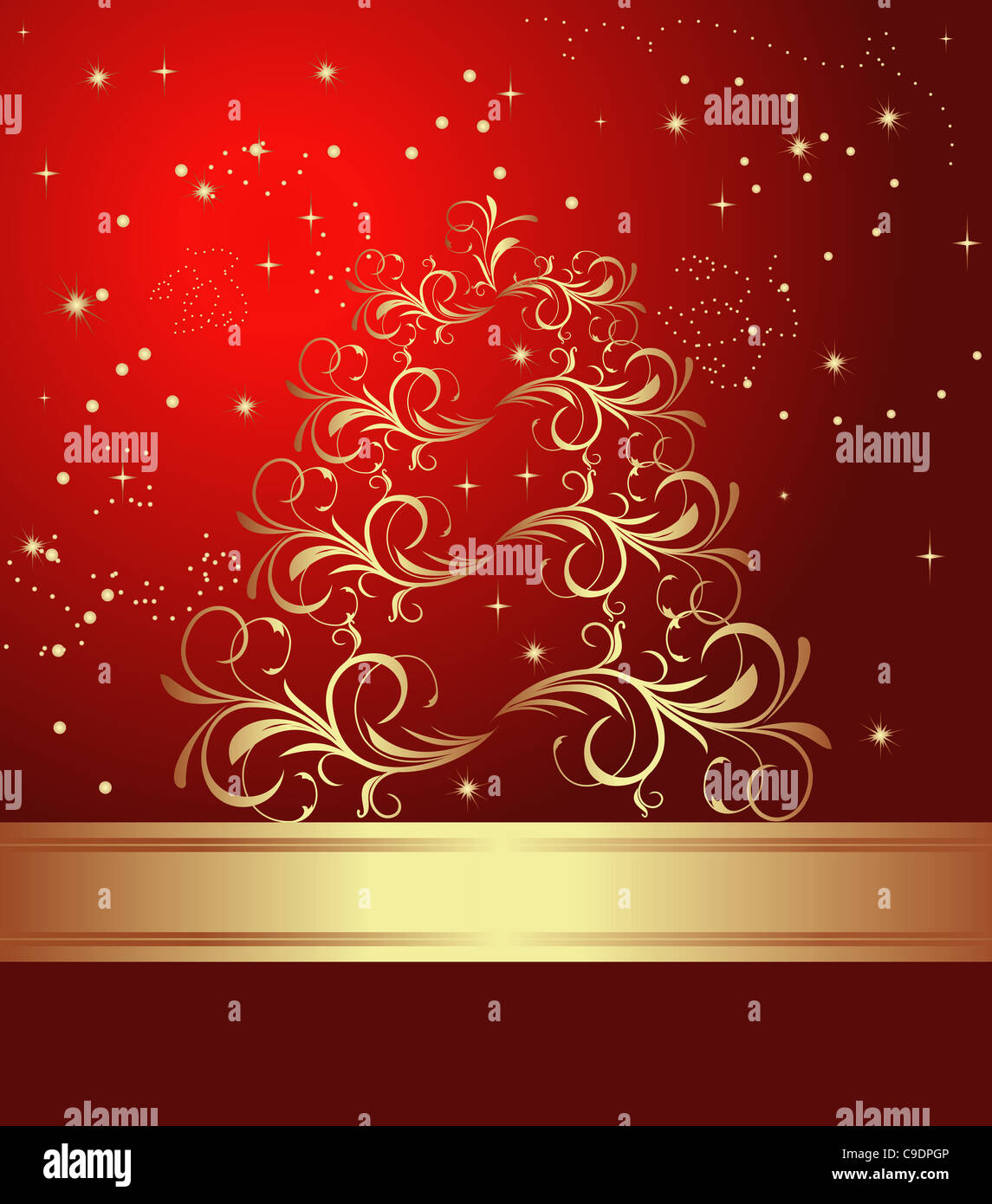 Celebration card with abstract christmas floral tree. Vector Stock ...