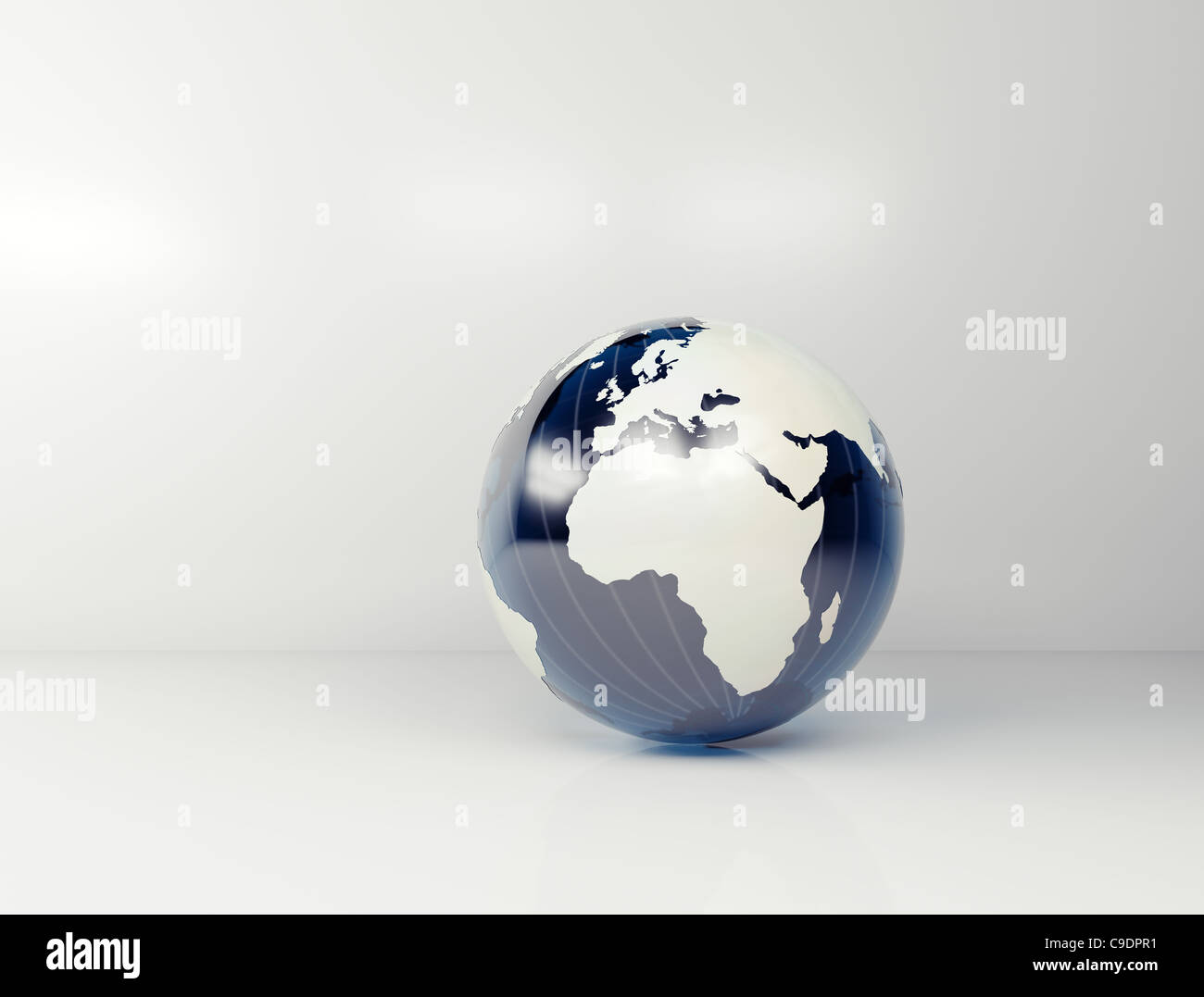 Blue glass world globe - high resolution image Stock Photo - Alamy