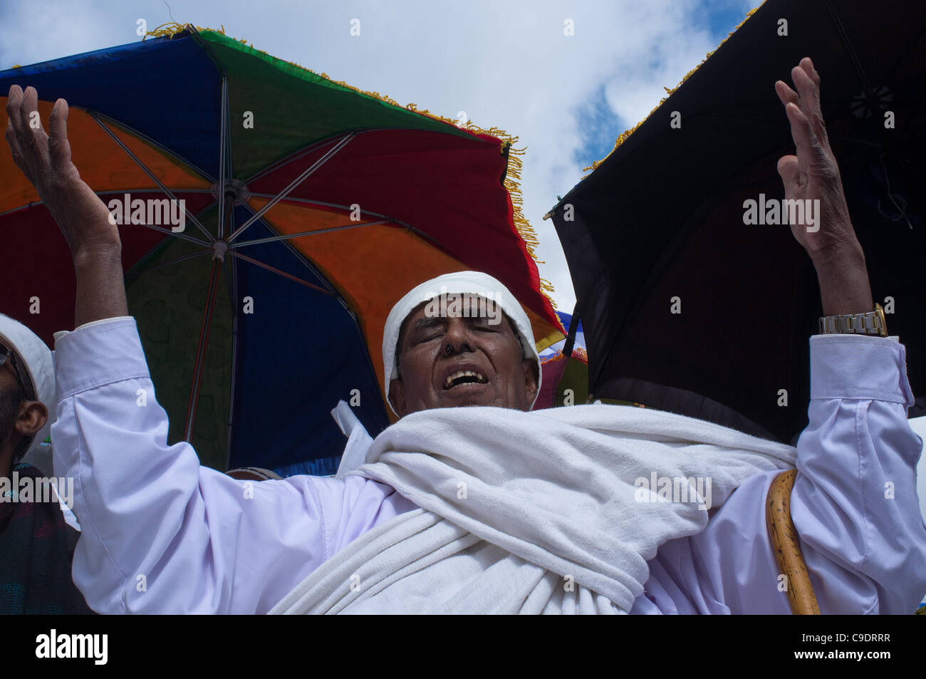 A Kess (religious leader) in prayer as the Jewish Ethiopian community ...