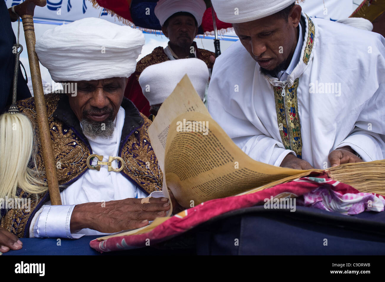Kessim, religious leaders, in colorful traditional costumes, lead ...