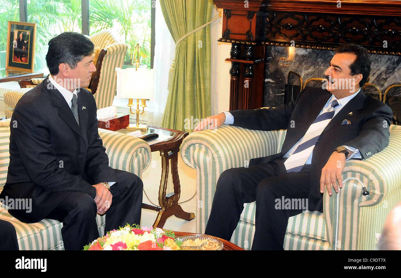 Prime Minister, Syed Yousuf Raza Gilani in farewell meeting with Oybek ...