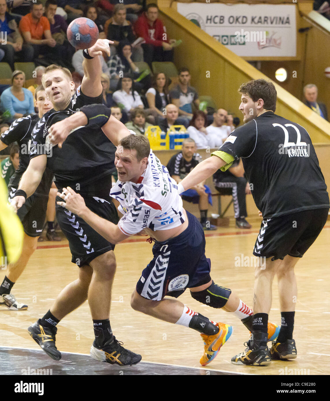 Preliminary third round match of handball Cup Winners' Cup, HCB OKD ...