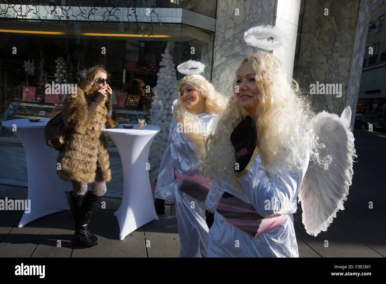 Angels basking in the winter sun in Vienna, Austria trying to persuade ...