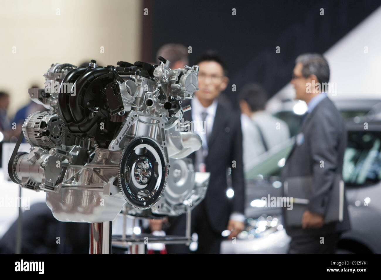 December 30, 2011, Tokyo, Japan - An engine is displayed during the ...