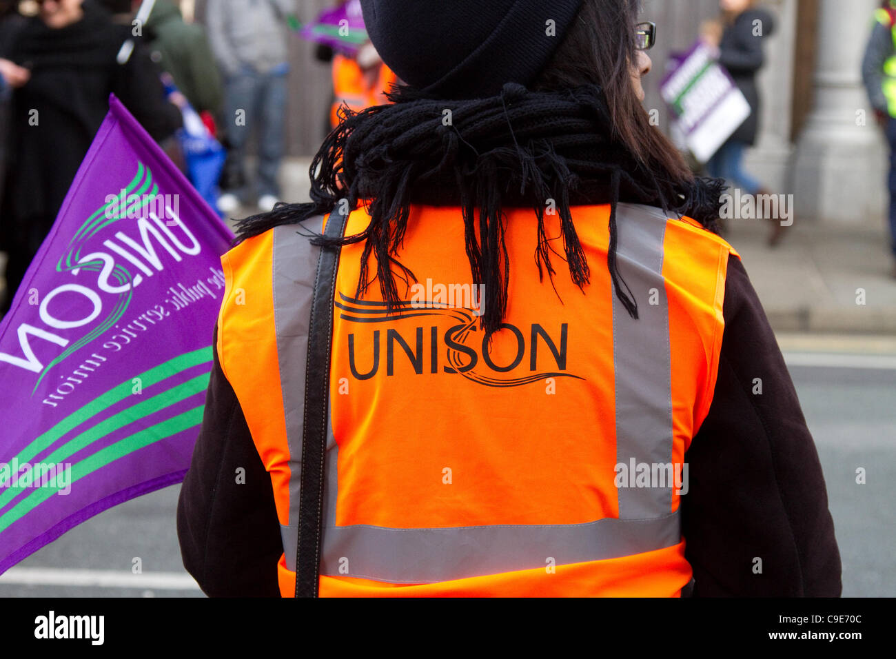 Woman holding unison flag hi-res stock photography and images - Alamy