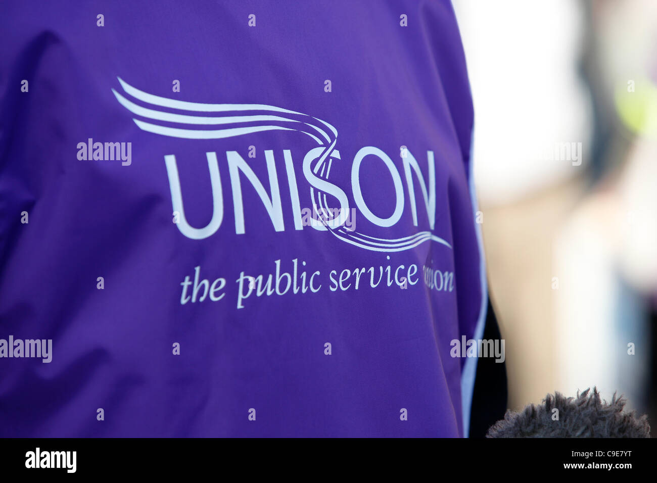 30/11/2011 Public Sector Pensions Strikers in Birmingham. Unison Tabard ...