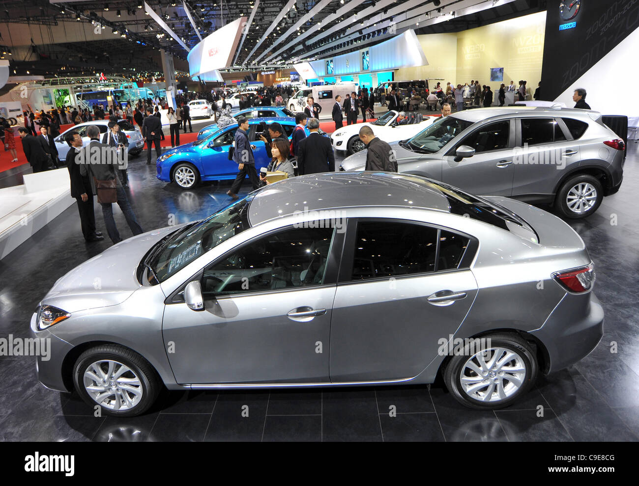 November 30, 2011, Tokyo, Japan - Mazda Axela is on display during a ...