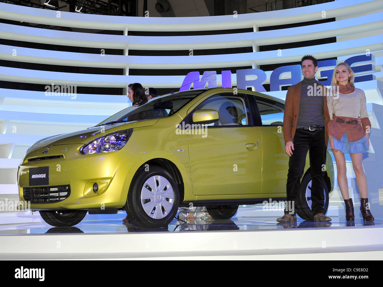 November 30, 2011, Tokyo, Japan - Mitsubishis new compact Mirage makes ...