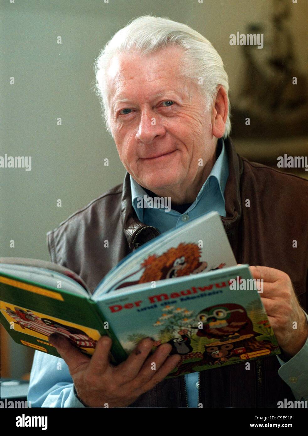 Czech animator Zdenek Miler, creator of an animated cartoons character ...