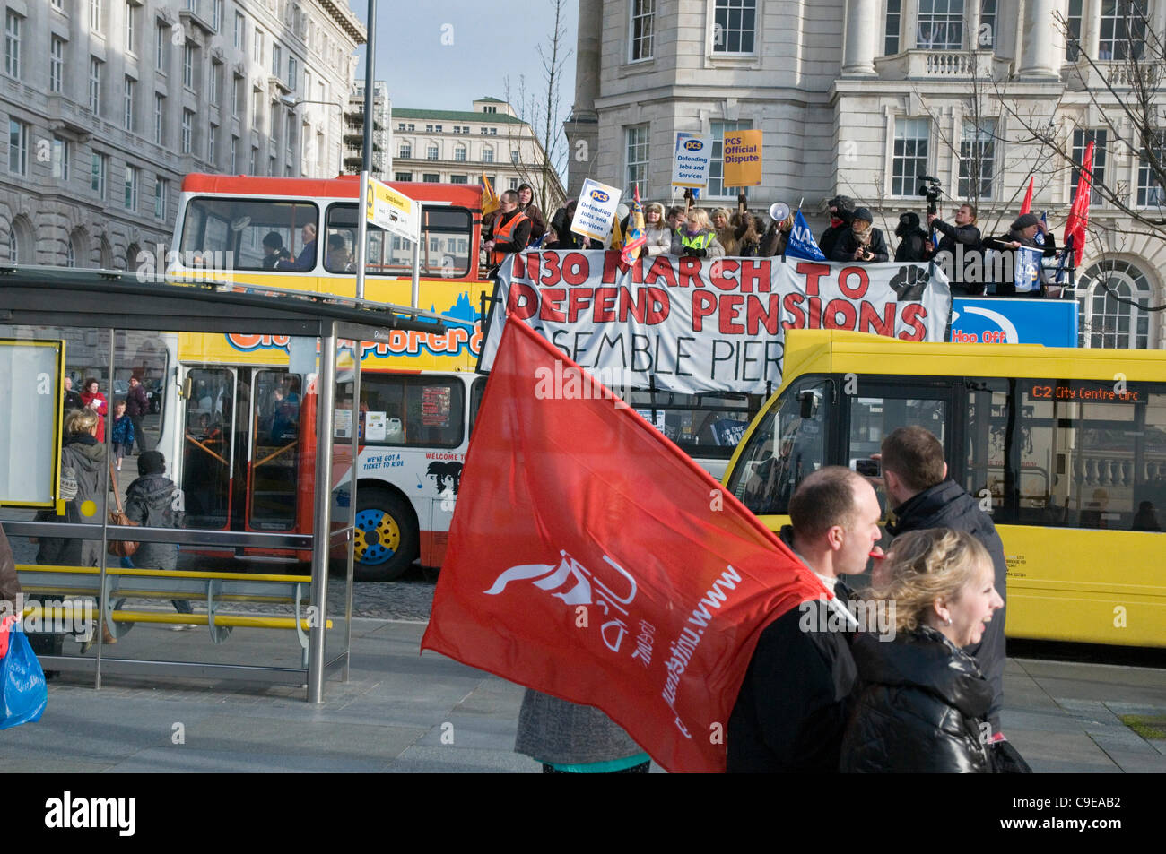 Marchers march from pierhead to St George's Hall plateau Liverpool ...
