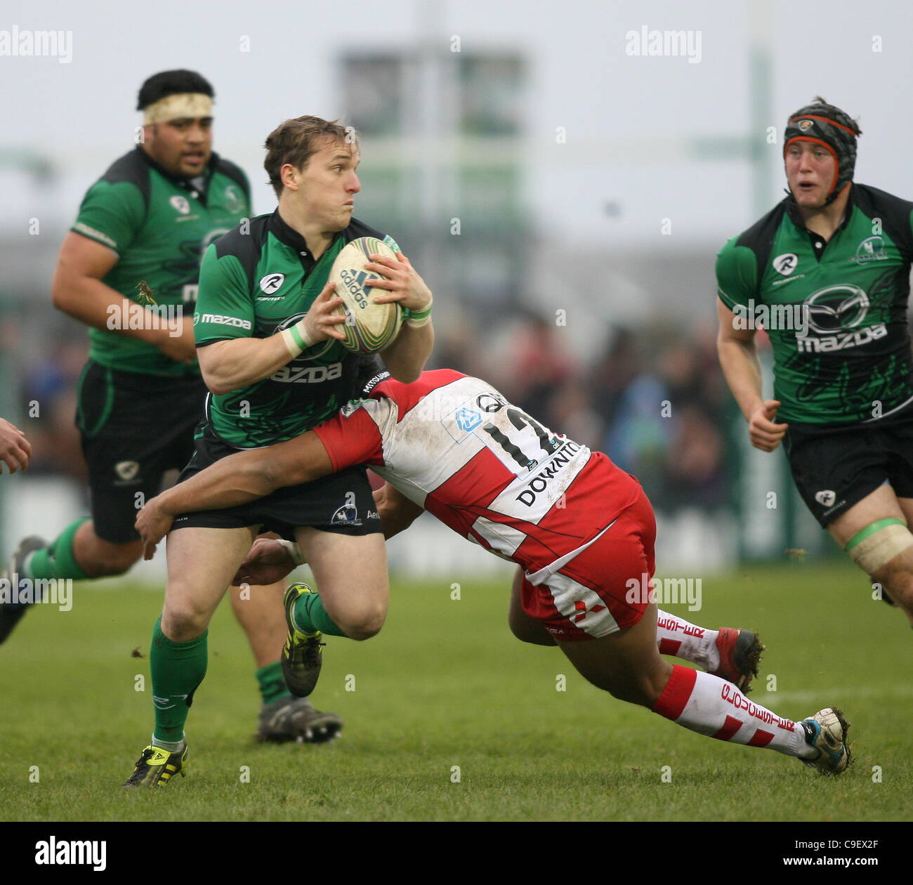 10.12.2011. Galway, Ireland. Connacht's Paul O'Donohue in action ...