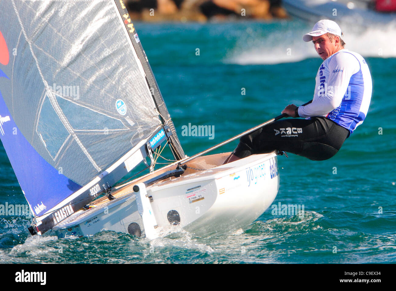 10.12.2011. Perth, Australia. Pieter-Jan Postma (NED) races to the ...