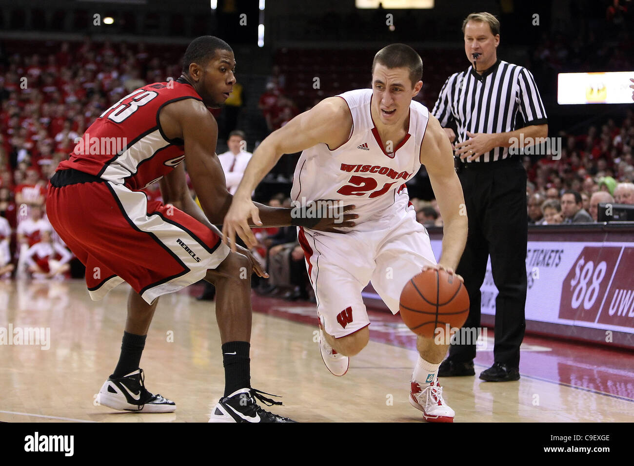 Dec. 10, 2011 - Madison, Wisconsin, U.S - Wisconsin guard Josh Gasser ...