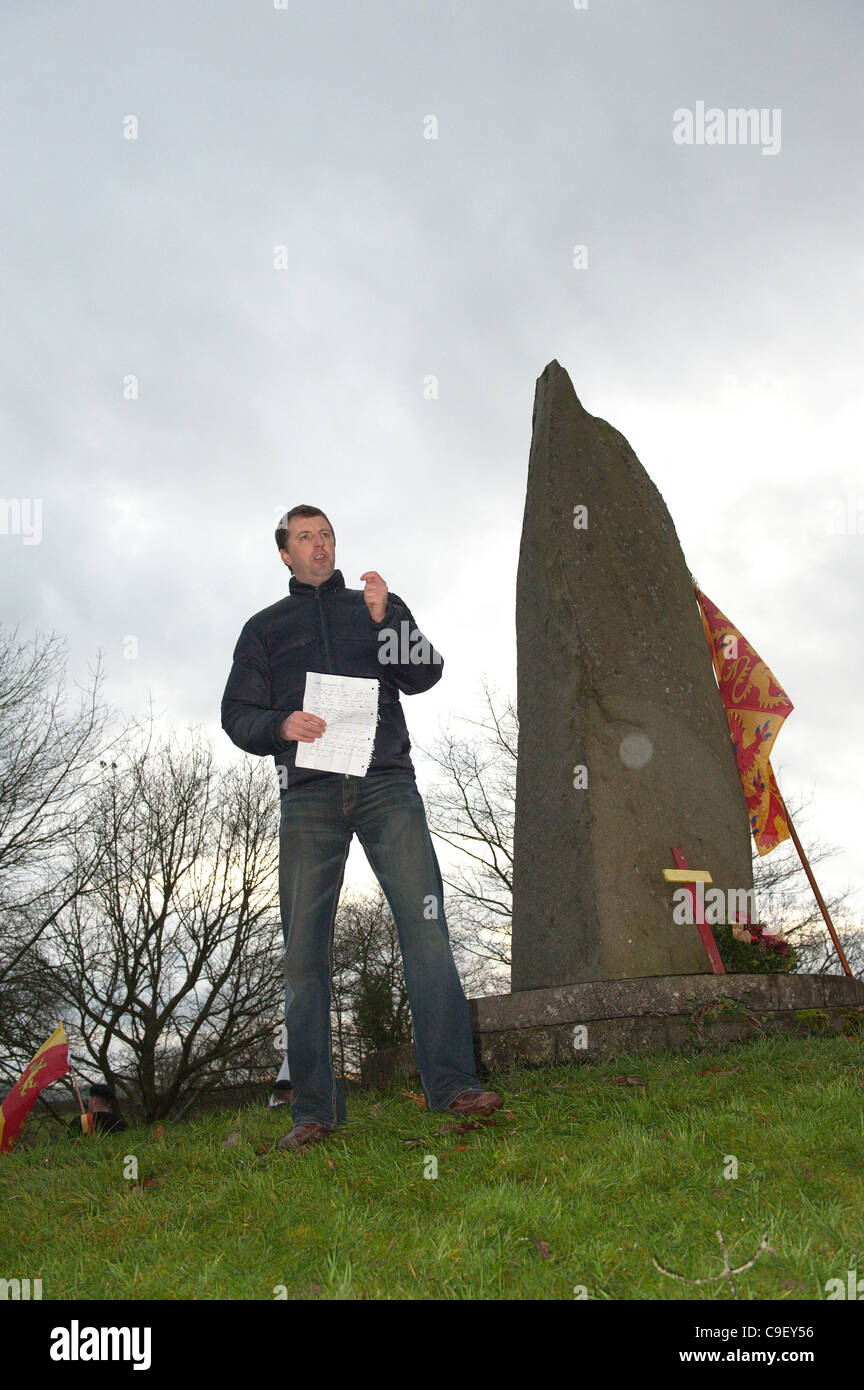 Jonathan Edwards MP for Plaid Cymru gives a speech at the Llyweleyn ...