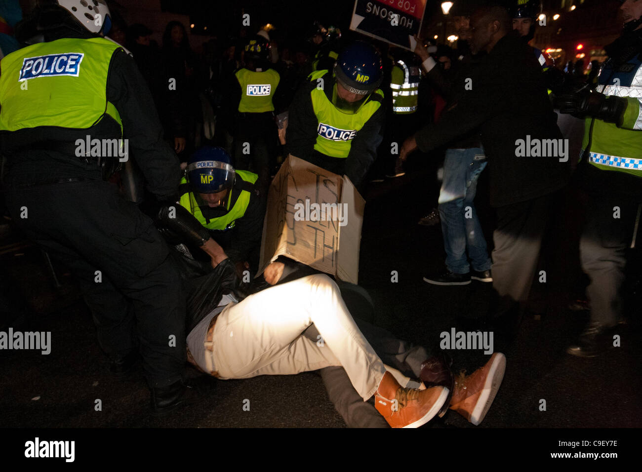 London, UK, 10/12/2011. Angry Congolese protesters disputing the ...