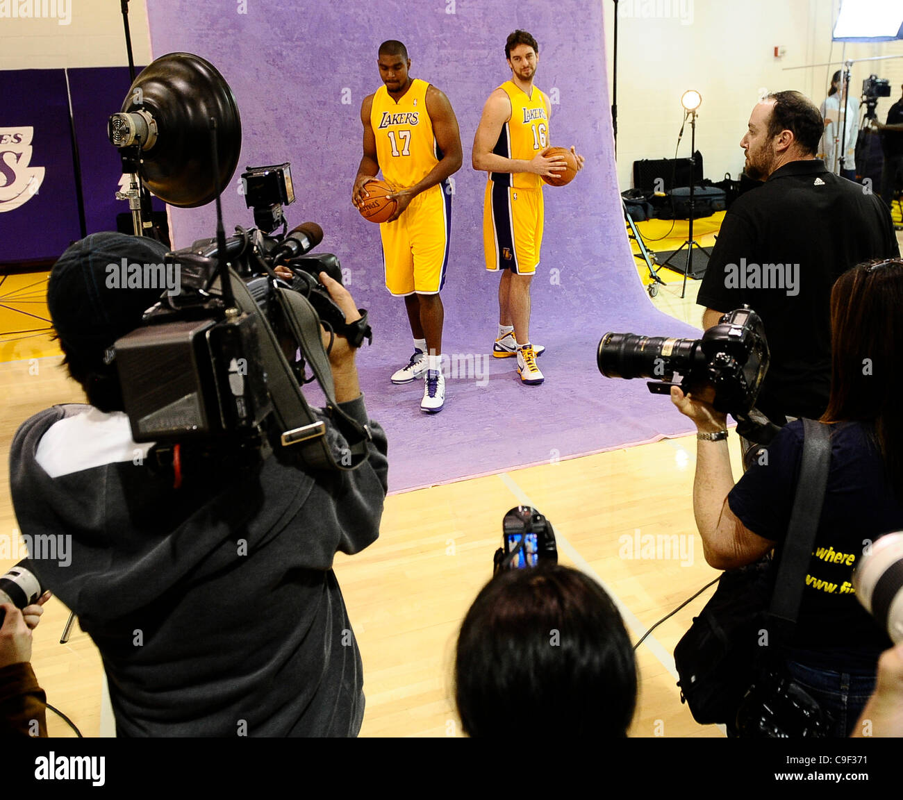 Dec 11,2011 - El Segundo, California, USA. (L-R) Lakers Pau Gasol and ...