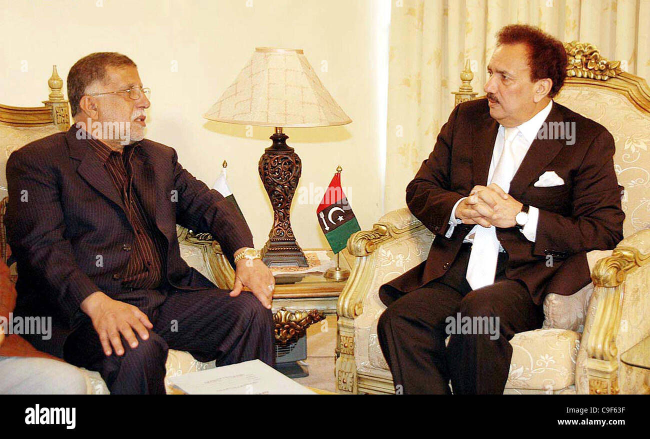 Federal Minister for Interior, Senator A.Rehman Malik talks with ...