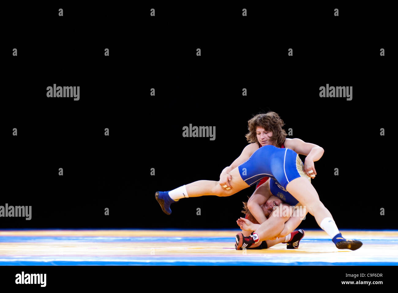 Z STANKA of Bulgaria v E BUKINA of Russia in the Women's Gold 72kg ...