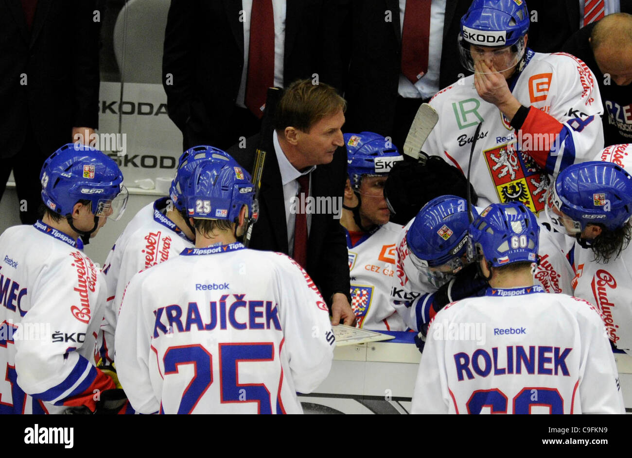 Alois Hadamczik and Czech team during Channel One Cup ice hockey match ...