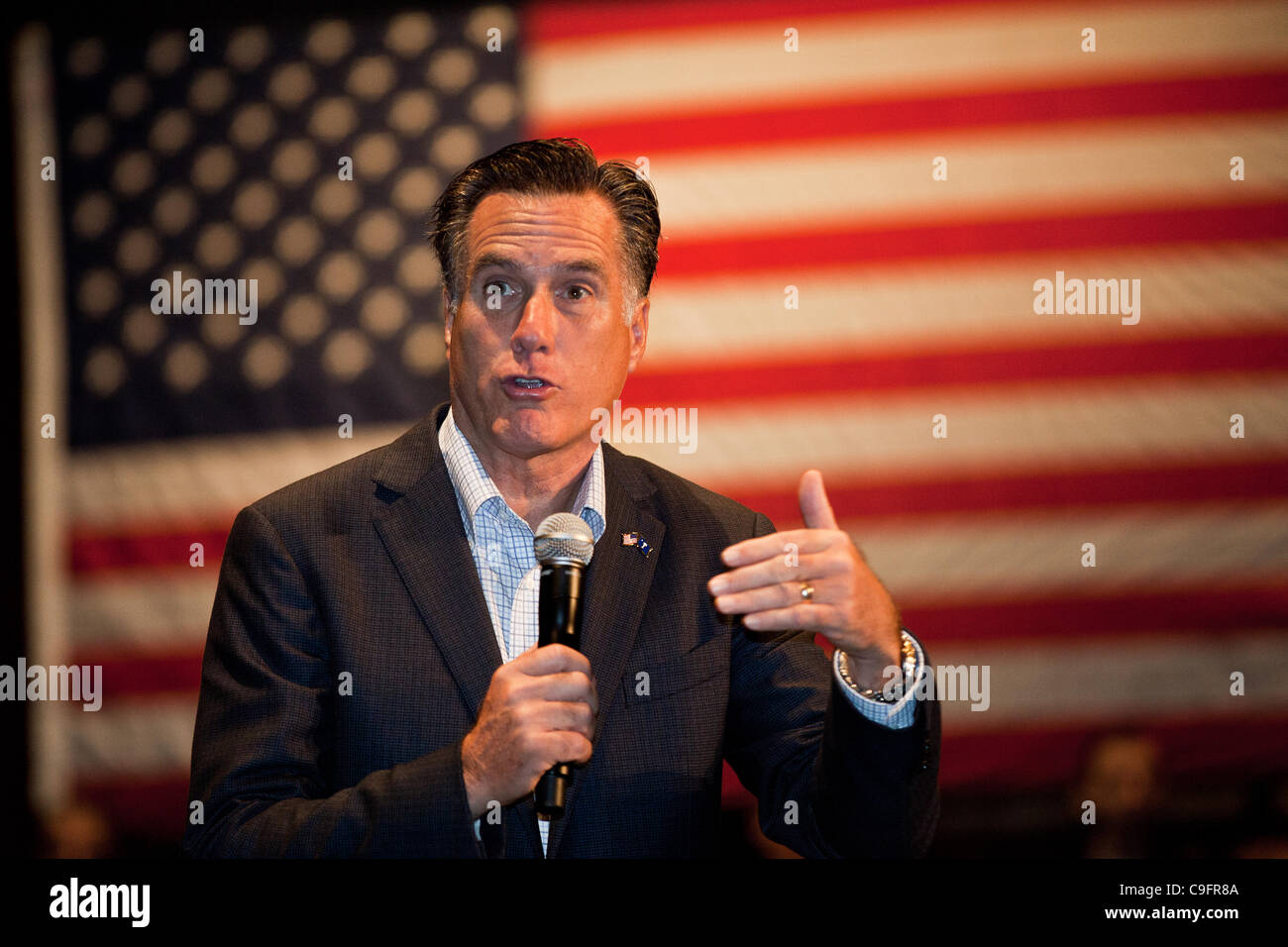 Republican presidential candidate Gov. Mitt Romney during a town hall ...