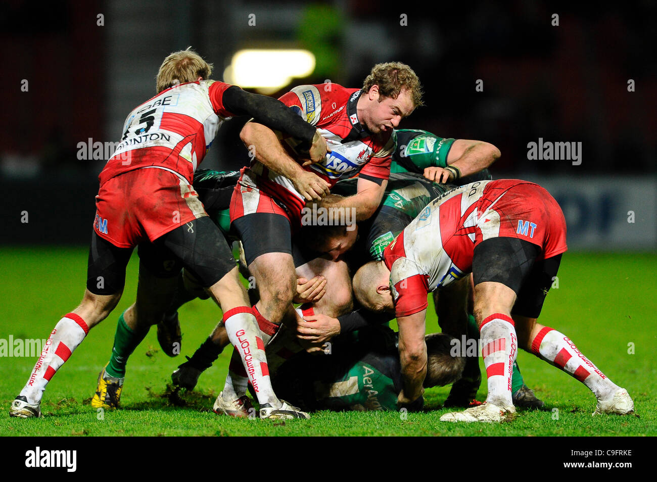 17.12.2011 Gloucester, England. Gloucester Winger (#11) James Simpson ...