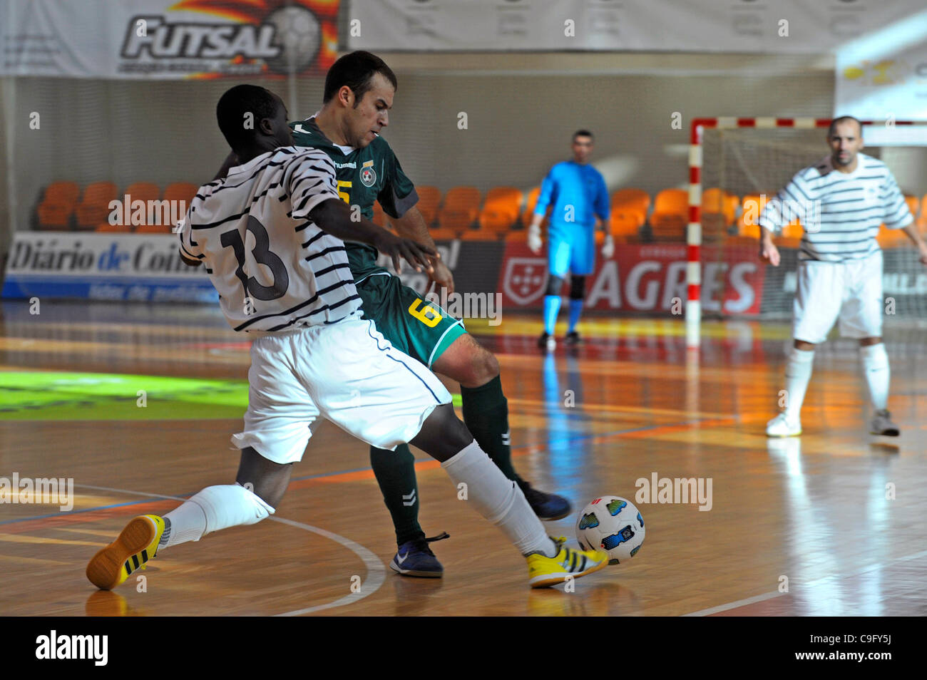Indoor soccer - Futsal match between France and Lithuania Stock Photo ...