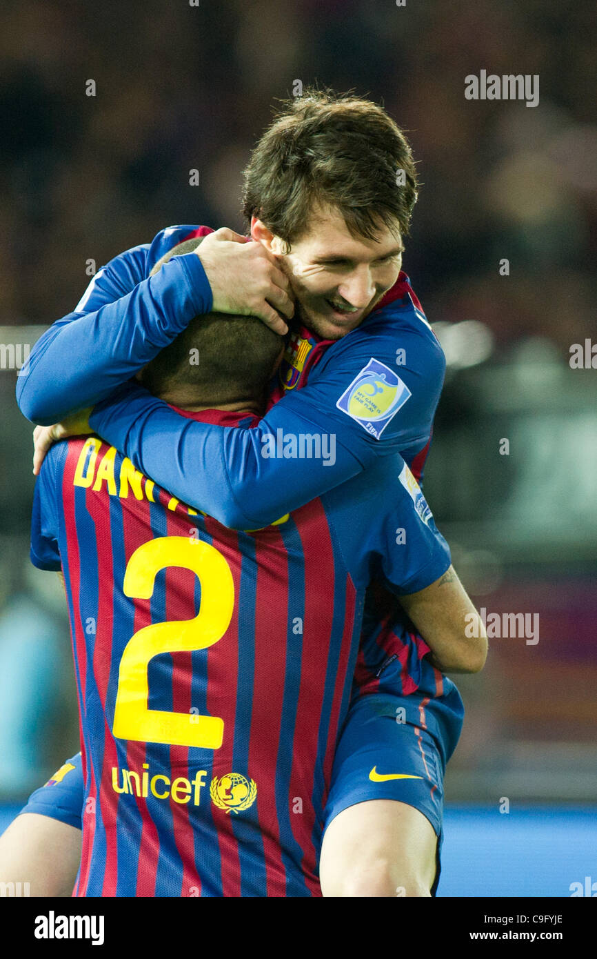(T-B) Lionel Messi, Daniel Alves (Barcelona), DECEMBER 18, 2011 ...