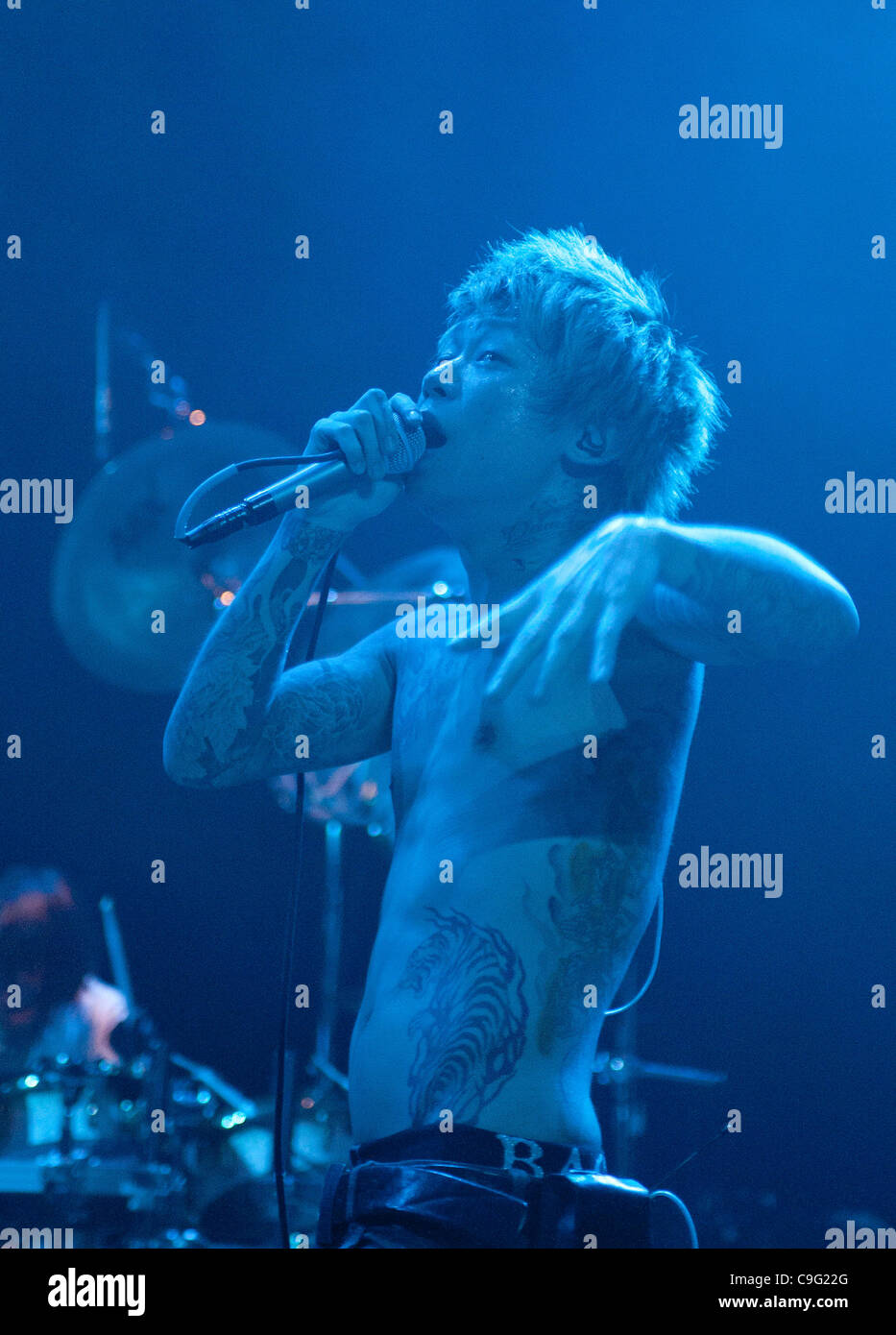 December 18, 2011 - Chicago, IL USA - Kyo (front) and Shinya (back), of ...