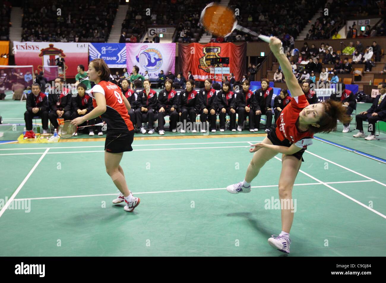 (L to R) ?/Zhang Yawen, Reiko Shiota (Nihon Unisys), December 25, 2011 ...