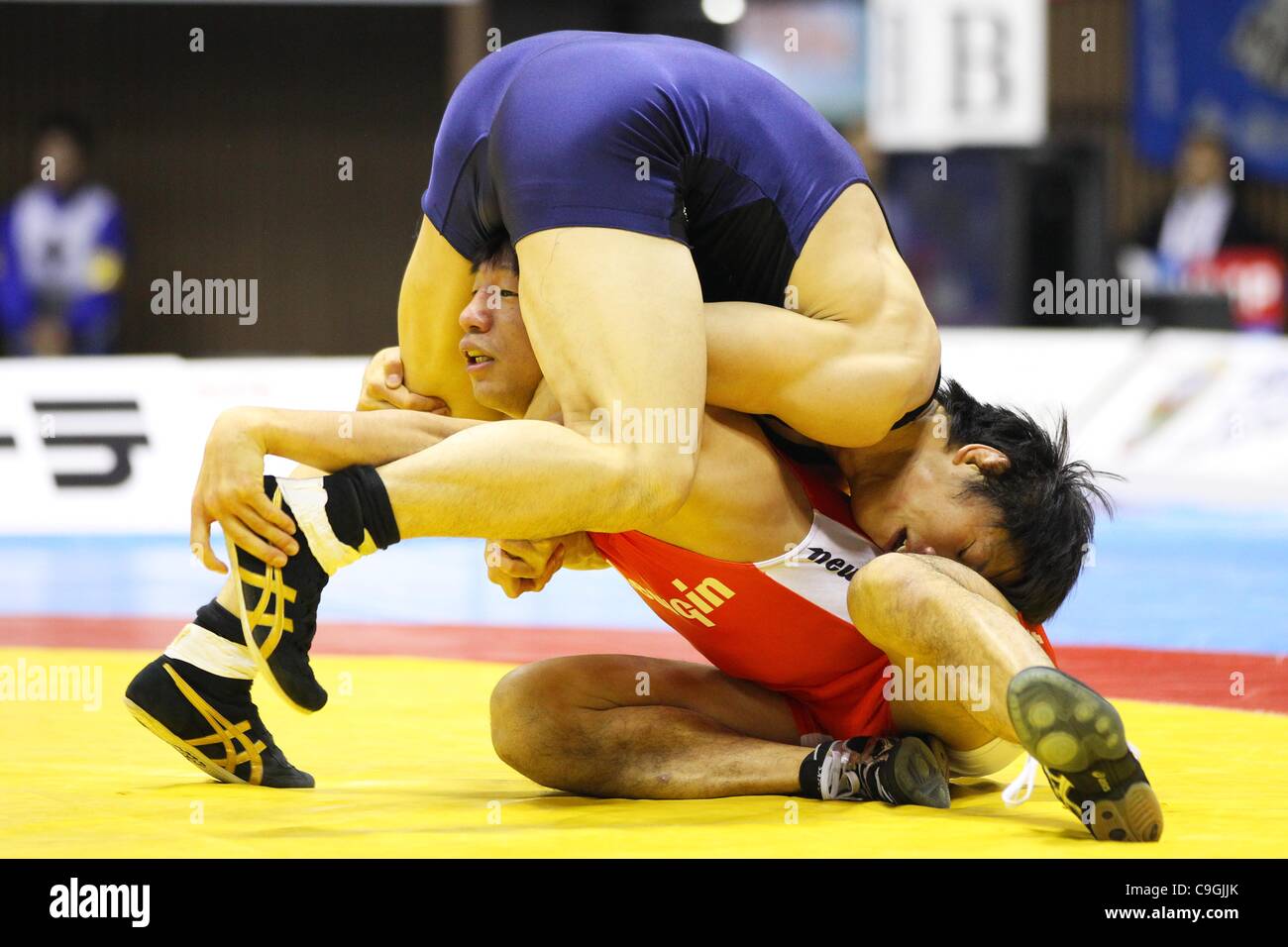 (L to R) Shogo Maeda, Tomotsugu Ishida, December 23, 2011 - Wrestling : All Japan Wrestling ...