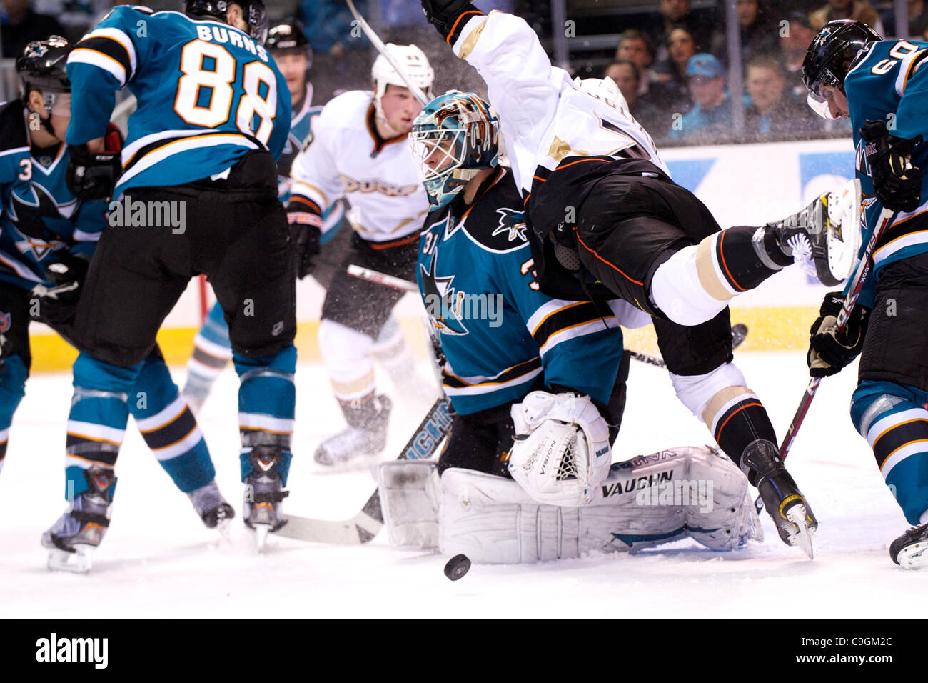 Dec. 26, 2011 - San Jose, California, U.S - Sharks goalie Antti Niemi ...