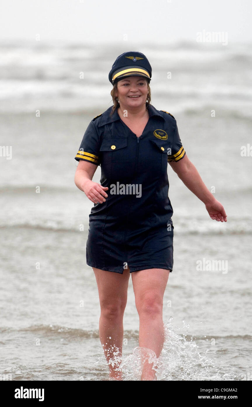 Pembrey, Llanelli, UK. 26th Dec, 2011. Female swimmer wearing Airline ...