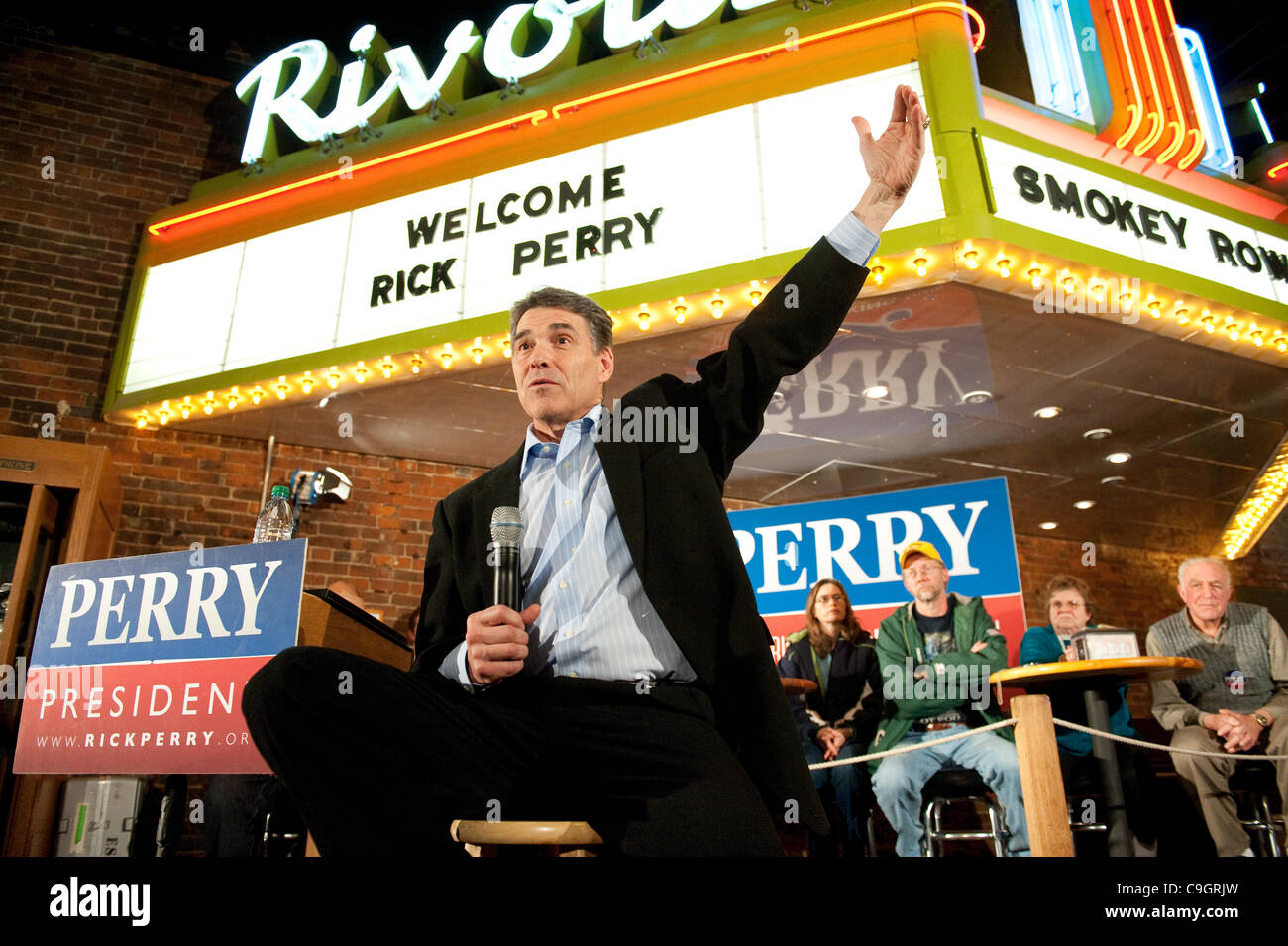 Republican presidential candidate Rick Perry speaks to supporters at a ...