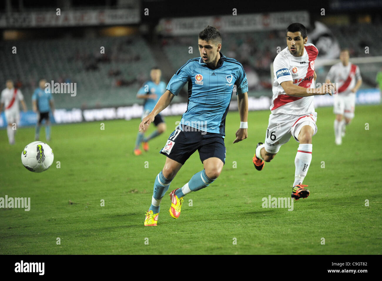 29.12.2011 Sydney, Australia.Sydney forward Dimitri Petratos in action ...