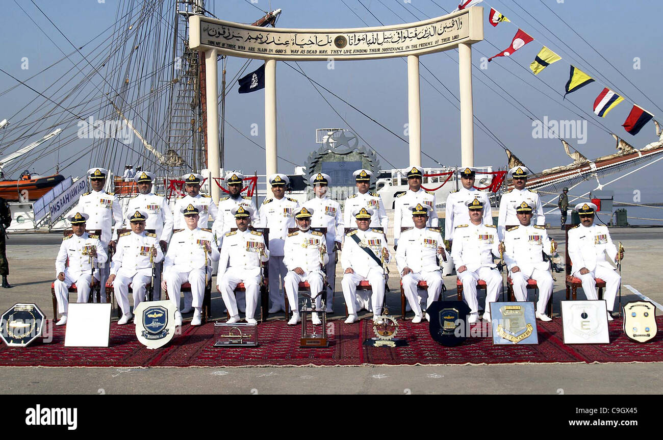 A group photo of the Chief of the Naval Staff, Adm.Asif Sandila with ...