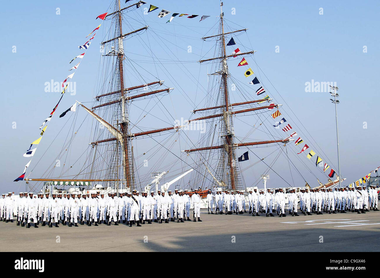 Smartly turned out parade formed up at the PN Annual Efficiency Parade ...
