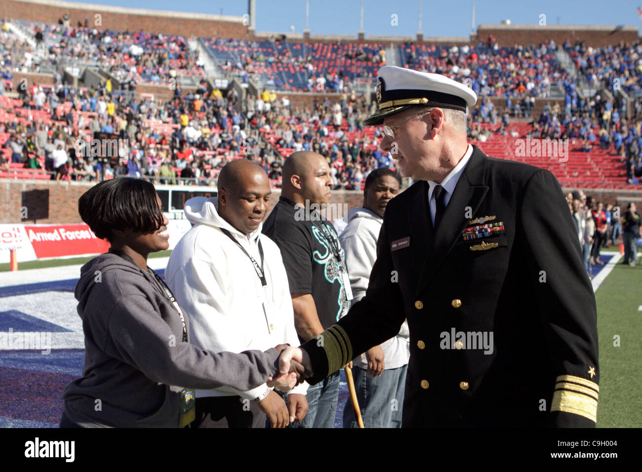Dec. 30, 2011 - Dallas, Texas, U.S. -- Vice Admiral KEVIN MCCOY greets ...