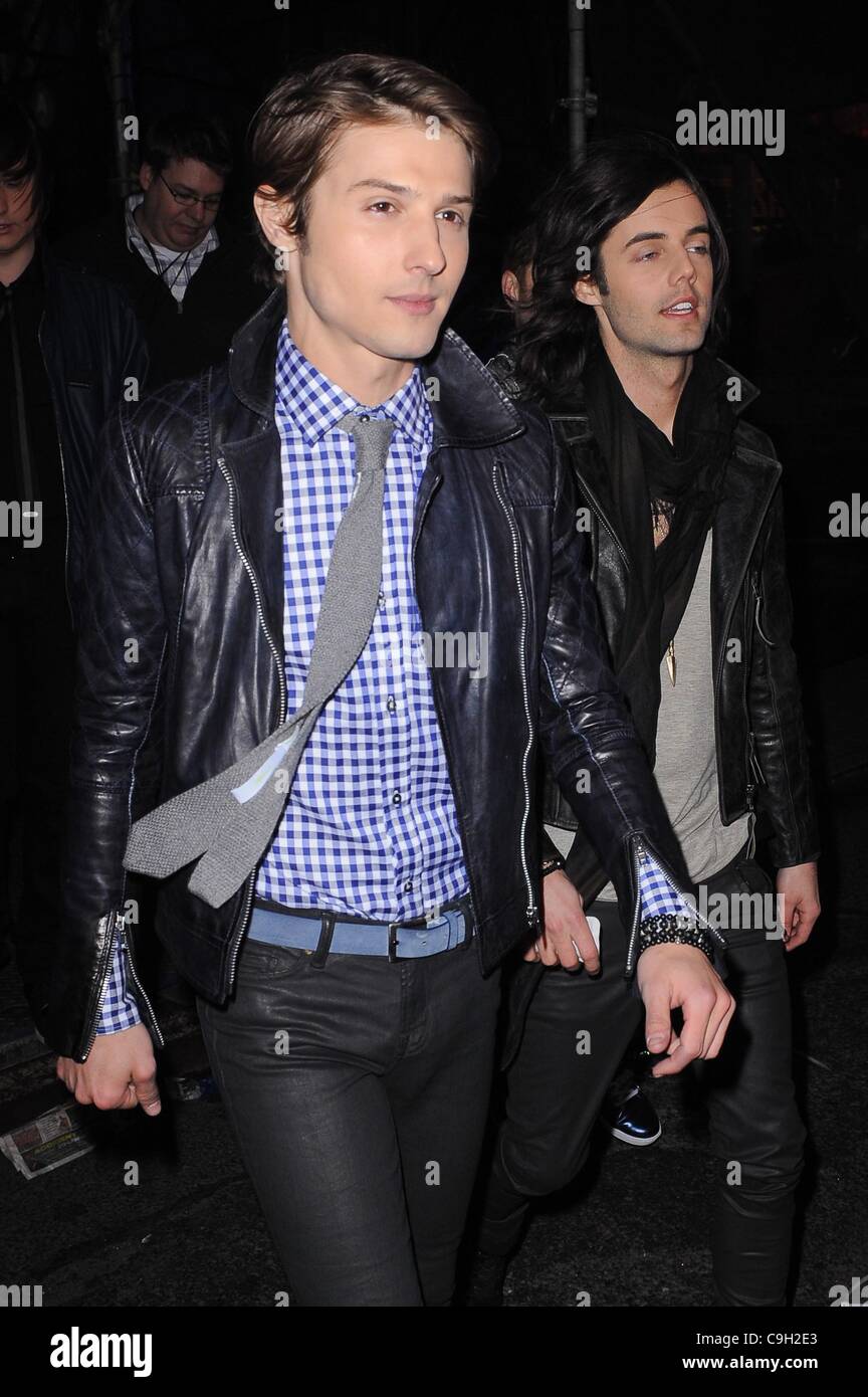 Ryan Follese, Ian Keaggy, of Hot Chelle Rae, leave the Duffy Square ...