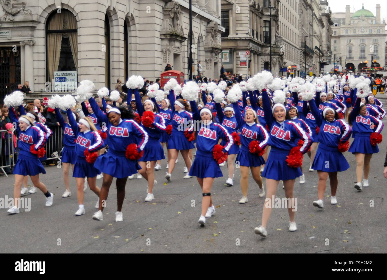 Cheer leaders marching during London's New Year's Day Parade. 01/01/12 ...