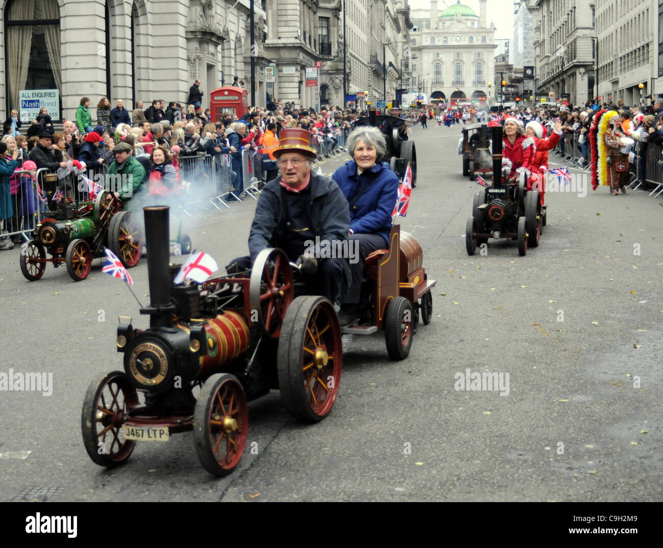Miniature steam train during London's New Year's Day Parade. 01/01/12 ...