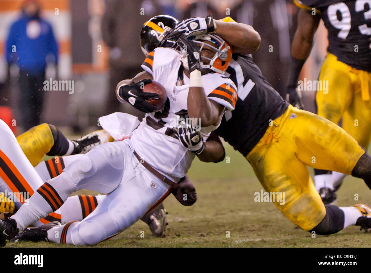 Jan. 1, 2012 - Cleveland, Ohio, U.S - Pittsburgh linebacker James ...
