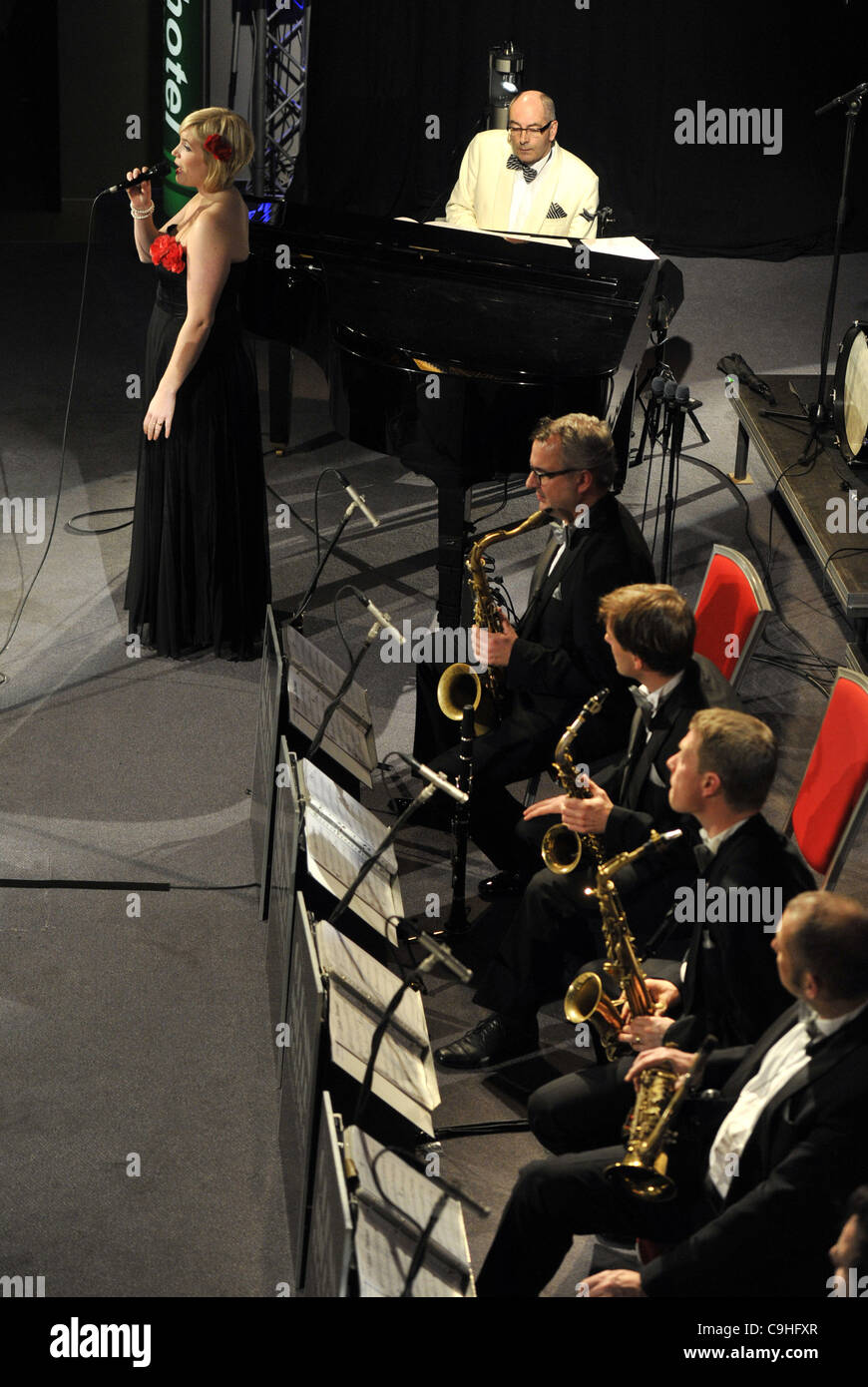 Singer Julia Rich and pianist Theron Brown perform during the concert ...