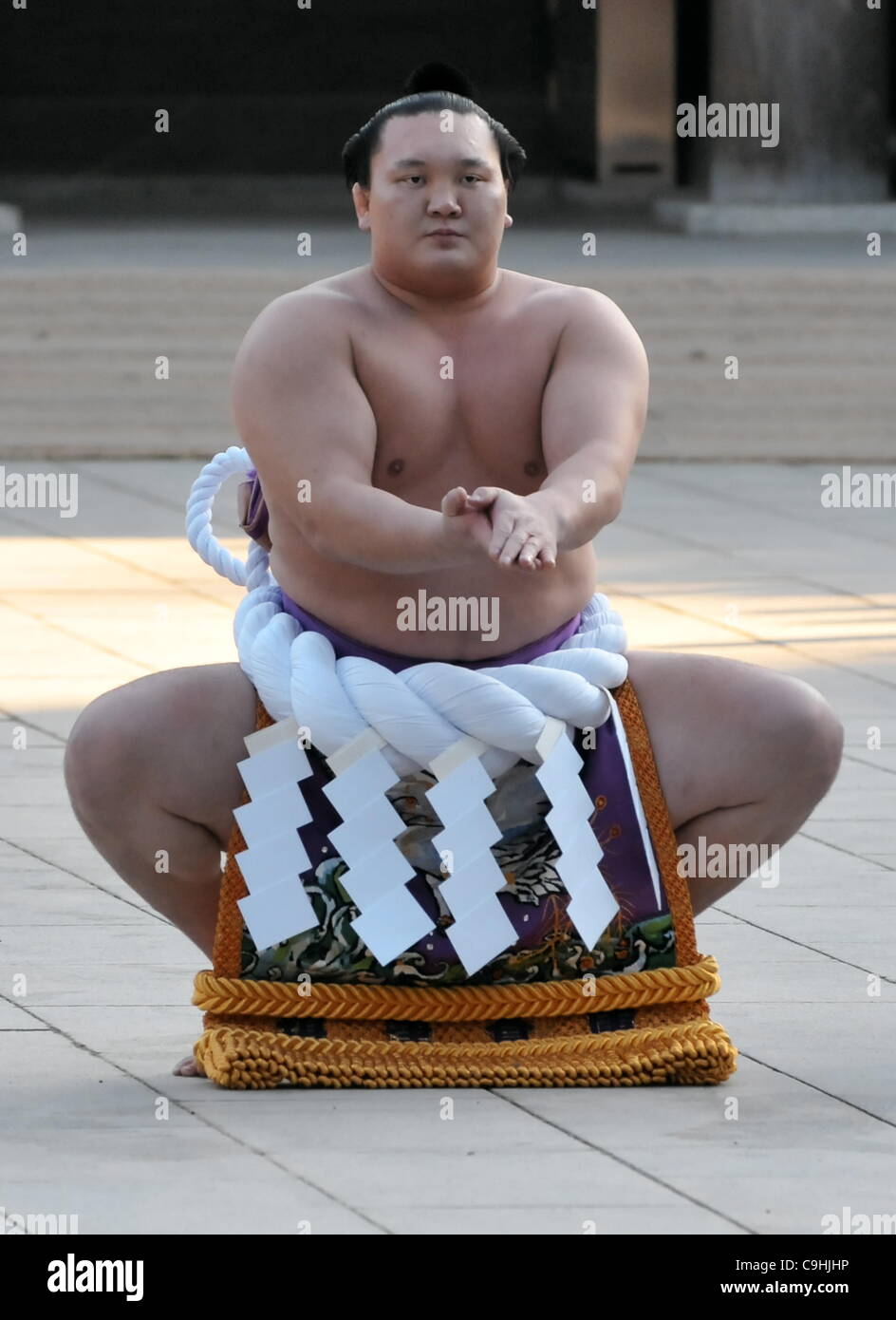Hakuho, Tokyo, Japan, January 6, 2012 :Mongolian grand sumo champion ...